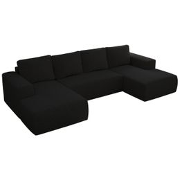 WOHNLANDSCHAFT TRENTINO U Schwarz Boucle