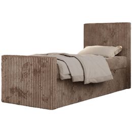JUGENDBETT TILIO DUO 90/200 - Braun Cord - H3 - Rechts Seite