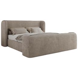 POLSTERBETT EMORA CLASSIC DUO 200/200 - Beige Strukture - Schaum-Matratze
