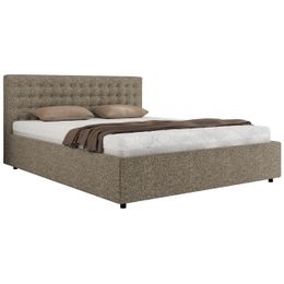 POLSTERBETT PAVO CLASSIC 200/200 - Grau Strukture - Schaum-Matratze
