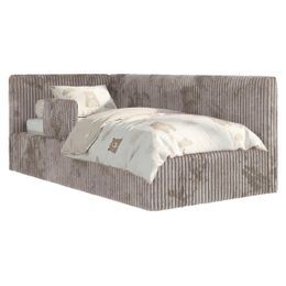 POLSTERBETT TILVO ALTA 90/200 - Hellbraun Cord - Multitaschenfederkernmatratze - Links