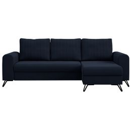 ECKSOFA Axel Samt Dunkelblau