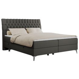 BOXBETT MILEN 120/200 Dunkelgrau Kunstleder - H4