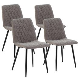 STUHL 4er-Set Abril grauer Stoff