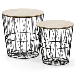 COUCH-/BEISTELLTISCH-SET Guili schwarzes Metall
