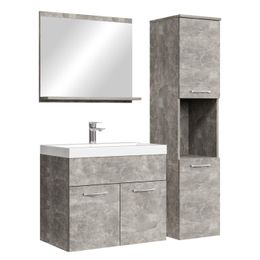 Badplaats BADM&Ouml;BEL-SET Montreal 4 Teile Beton Grau - 60 x 35 x 51 cm