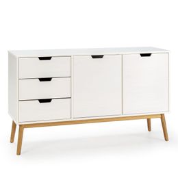 SIDEBOARD Baku 3 Schubladen 2 T&uuml;ren wei&szlig;