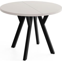 ESSTISCH Vero rund ausziehbar verl&auml;ngerbar, Kaschmir 100-200/100/77 cm