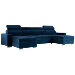 WOHNLANDSCHAFT FOX U Dunkelblau - Velvet