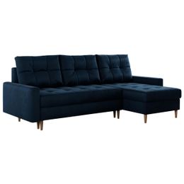 ECKSOFA Colin Velvet Dunkelblau