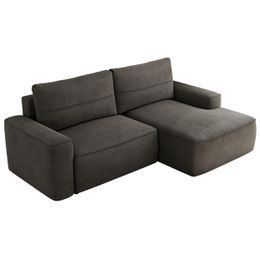 ECKSOFA BELLUNO L Dunkelgrau Velvet - Rechts