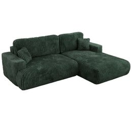 ECKSOFA OVO L Gr&uuml;n Cord - Rechts Seite