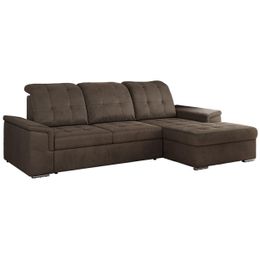 ECKSOFA MADRITO L - Braun Velorus - Rechts
