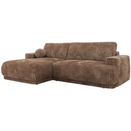 ECKSCHLAFSOFA RINA L Braun Cord - links