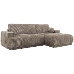 ECKSCHLAFSOFA RINA L Hellbraun Cord - rechts