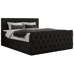 BOXSPRINGBETT MIREN KING DUO 200/200 Schwarz Kunstleder - H4