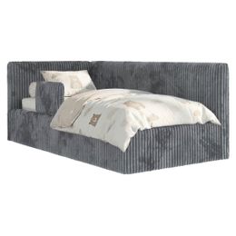 POLSTERBETT TILVO ALTA 90/200 - Grau Cord - Ohne Matratze - Links