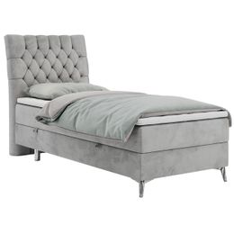 BOXBETT MILEN 90/200 Hellgrau Velvet - H3 - Links Seite