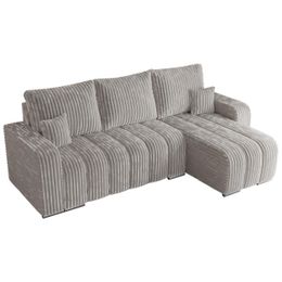 ECKSOFA KIRASSO L Hellgrau Cord