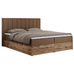 BOXBETT BELLISSIMO 160/200 Braun Kunstleder - H3