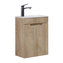 Badplaats G&Auml;STE-WC-M&Ouml;BELSET Thermis 2 Teile Eiche Hell- 40 x 22 x 53 cm