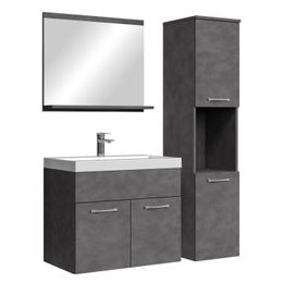 Badplaats BADM&Ouml;BEL-SET Montreal 4 Teile Dunkel Grau - 60 x 35 x 51 cm