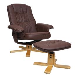 MCW RELAXSESSEL MIT HOCKER Rotbraun