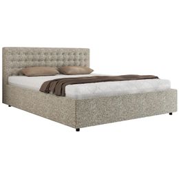 POLSTERBETT PAVO CLASSIC 200/200 - Beige Strukture - Schaum-Matratze