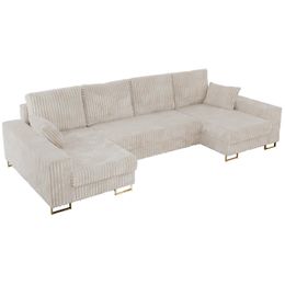 WOHNLANDSCHAFT DORIAN U Cord Beige