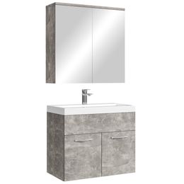 Badplaats BADM&Ouml;BEL-SET Montreal 3 Teile Beton Grau - 60 x 35 x 51 cm