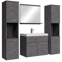 Badplaats BADM&Ouml;BEL-SET Montreal 5 Teile Dunkel Grau - 60 x 35 x 51 cm