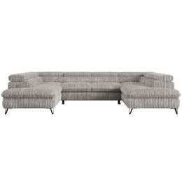 WOHNLANDSCHAFT PEDRO U Cord Grau