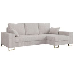 ECKSOFA Dorian Cord Wei&szlig;