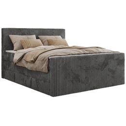 BOXSPRINGBETT TILIANO KING DUO 200/200 - Grau Cord - H3