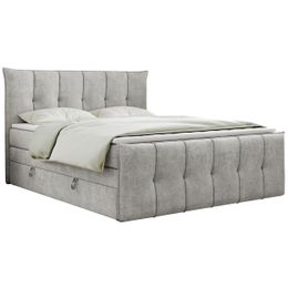 BOXSPRINGBETT PREMIUM 11 KING 180/200 Hellgrau Struktur - H4