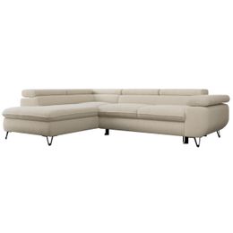 ECKSOFA PEDRO L Beige Boucle - Links Seite