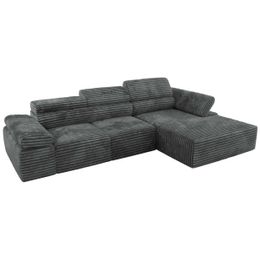 ECKSOFA RILASSO L Dunkelgrau Cord - rechts