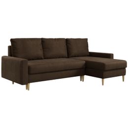 ECKSOFA Lang Velvet Braun
