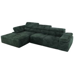 ECKSOFA RILASSO L Gr&uuml;n Cord - links