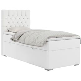 BOXBETT PERA 90/200 Wei&szlig; Kunstleder - H3 - Links Seite