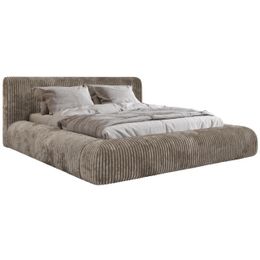 POLSTERBETT TILBEA CLASSIC 140/200 - Hellbraun Cordstoff - ohne Matratze