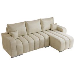 ECKSOFA KIRASSO L Beige Velvet