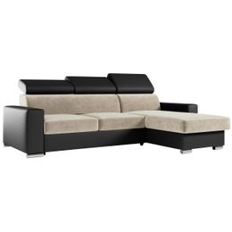 ECKSOFA FOX-L Beige/Schwarz