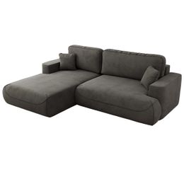 ECKSOFA OVO L Dunkelgrau Velvet - Links Seite