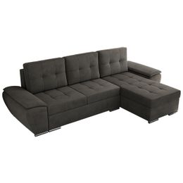 ECKSOFA UMBRIA L Dunkelgrau Velvet
