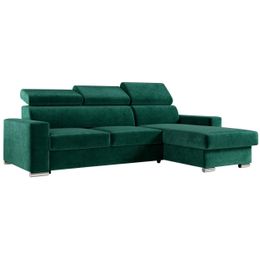 ECKSOFA FOX-L Dunkelgr&uuml;n