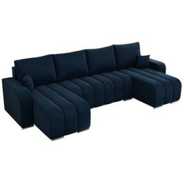 WOHNLANDSCHAFT KIRASSO U Dunkelblau Velvet