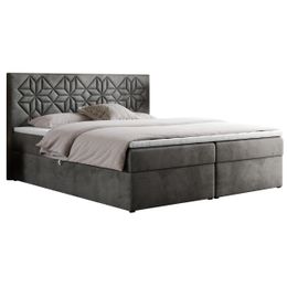 BOXBETT LEILA 120/200 Dunkelgrau Velvet - H4