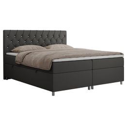 BOXBETT ROMA 120/200 - Dunkelgrau Kunstleder - H3