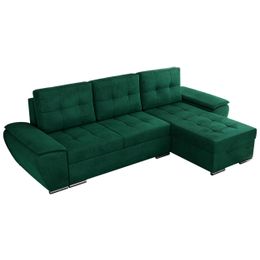 ECKSOFA UMBRIA L Dunkelgr&uuml;n Velvet